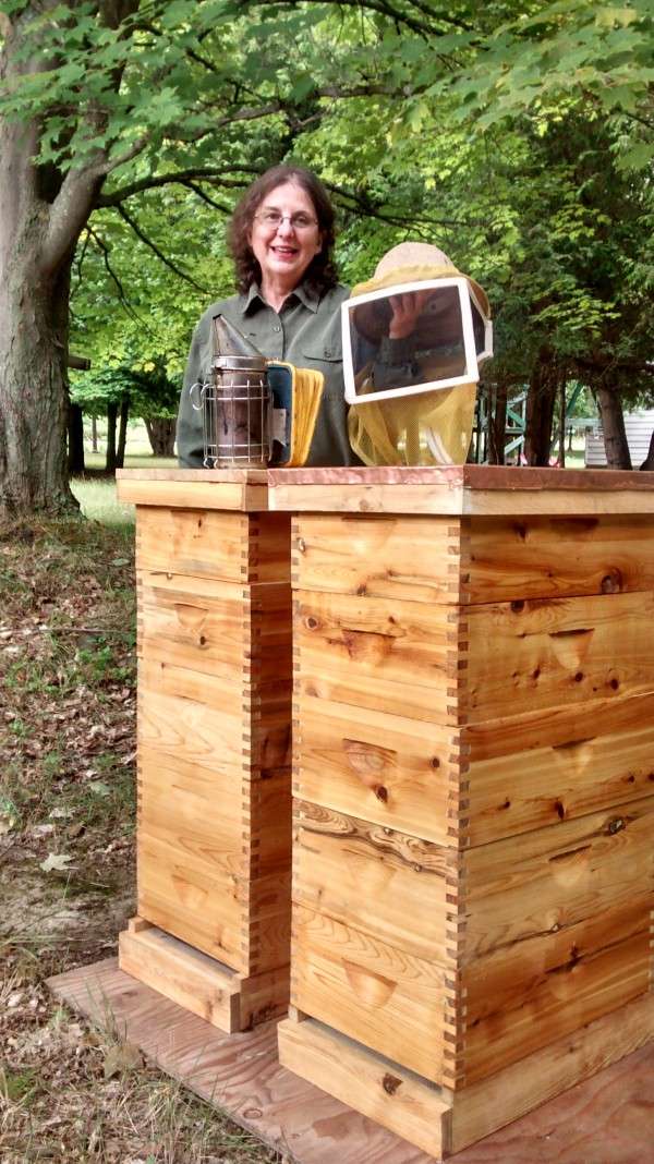 Cedar beehives Washington Island WI Sweet Mountain Farm